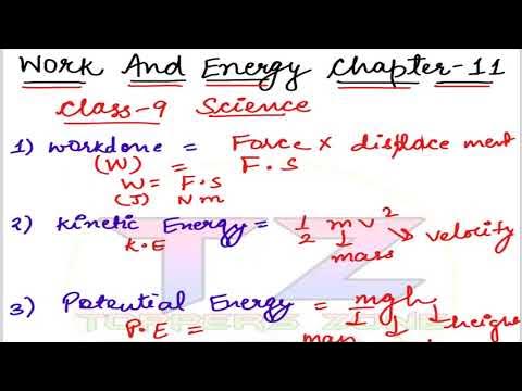 All Formulae of Work and Energy || Class 9 || Chapter 11 || CBSE ...