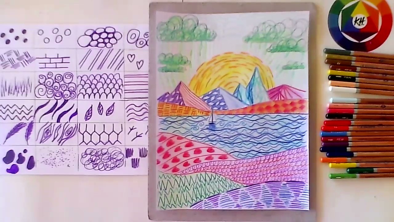 Textured Landscape [lesson recording] painting for children - YouTube