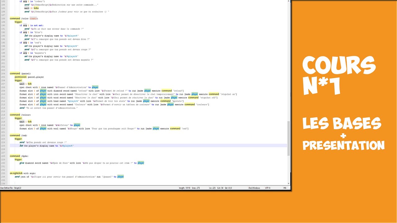 Skript'School Cours #1 : Les bases + Première commande ! - YouTube