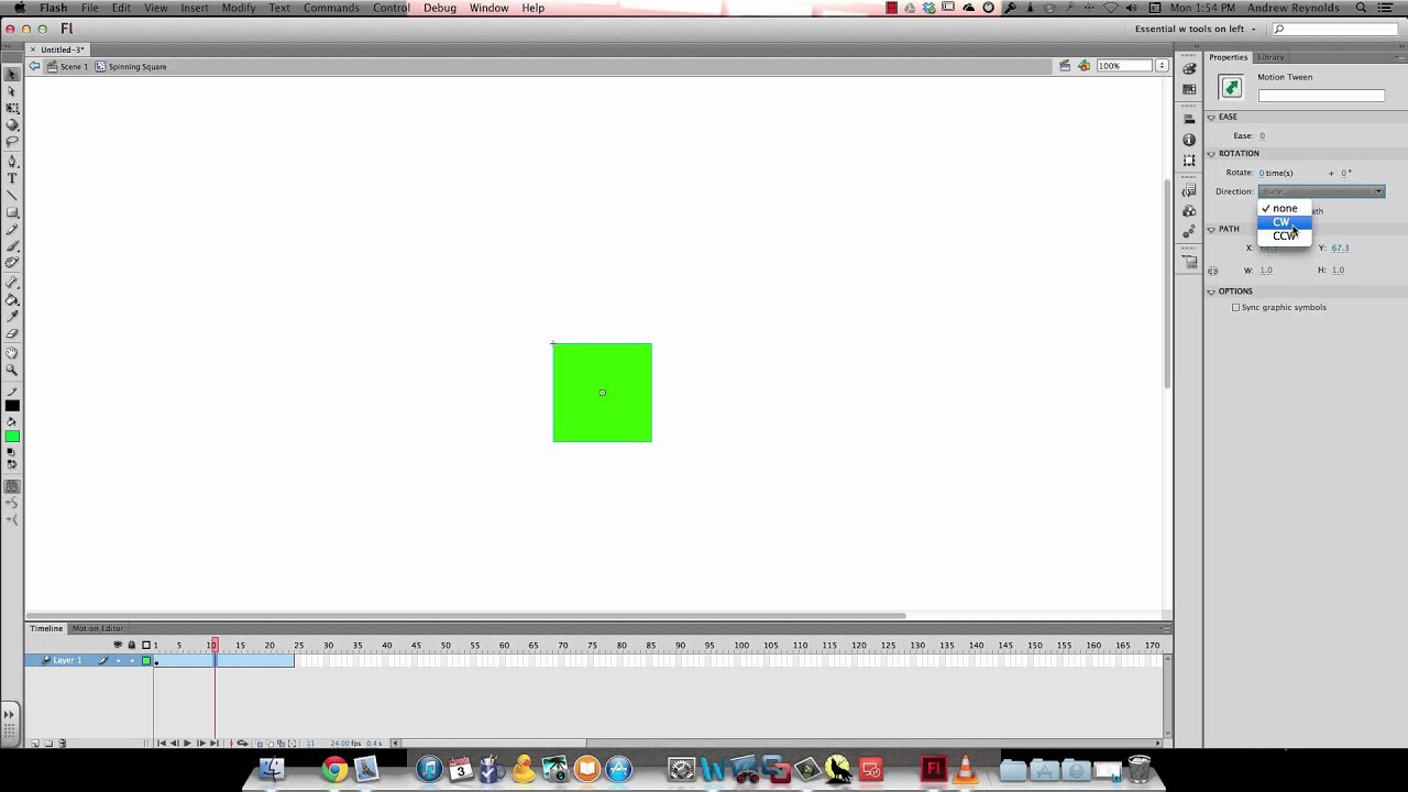 Flash CS6 Advanced Tween - Spinning Symbol - YouTube