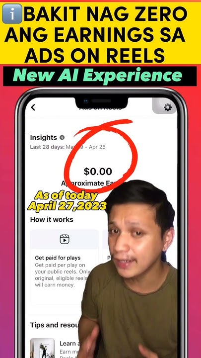 ℹ️BAKIT ZERO ANG EARNINGS SA ADS ON REELS #facebookreelsmonetization #paanokumitasareels #shrts ...