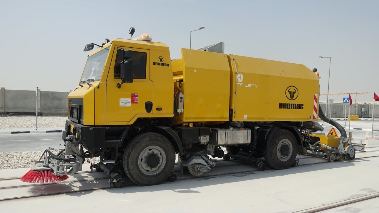 T-RAIL RV ROAD-RAIL GROOVE CLEANING VEHICLE FOR LUSAIL LRT - YouTube