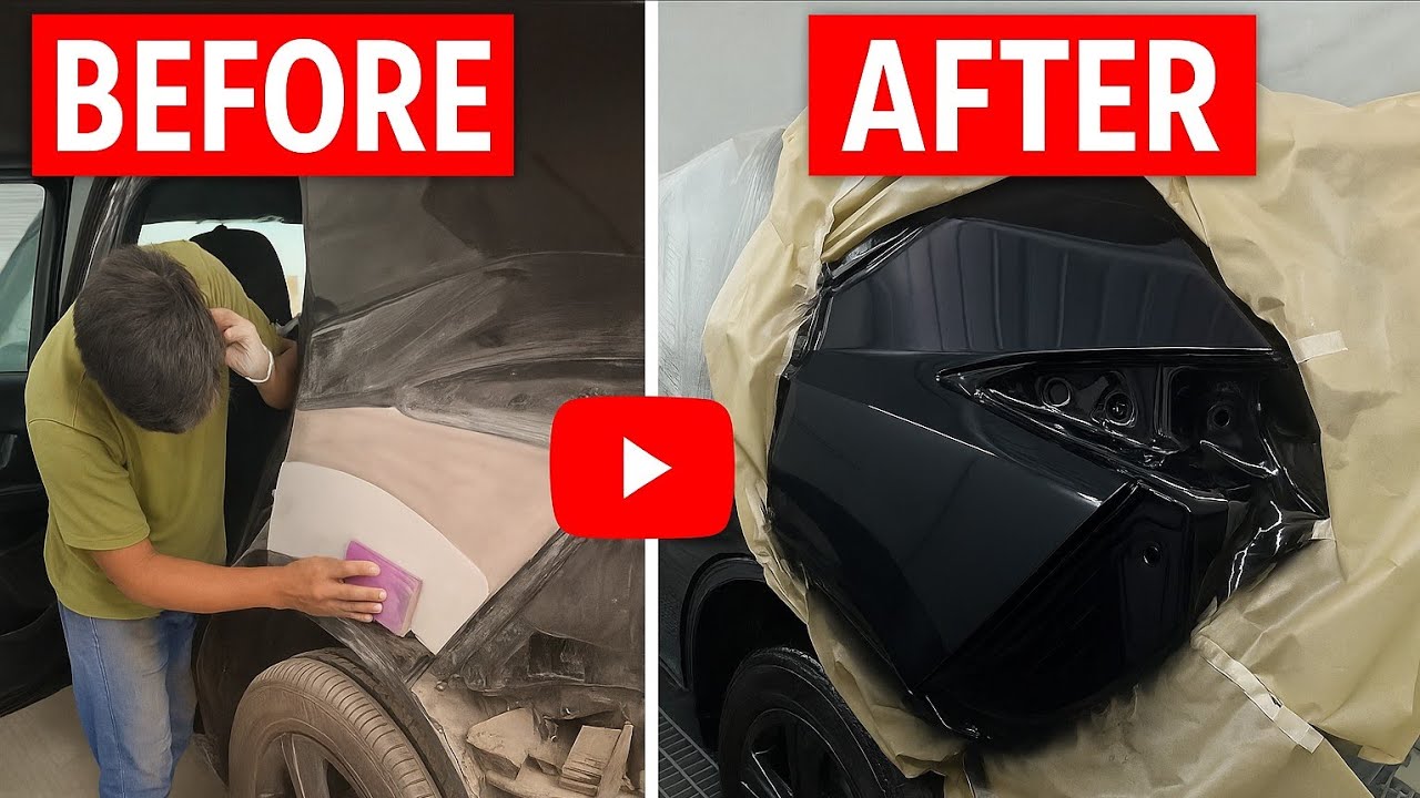 Car Painting का असली तरीका | Before–After Look 🔥 Old car को New look ...