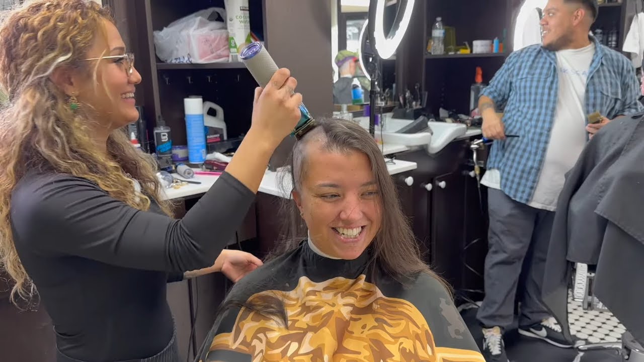 Kelly AK: Shaves Her Long Hair Bald at Barbershop (YT Original) - YouTube