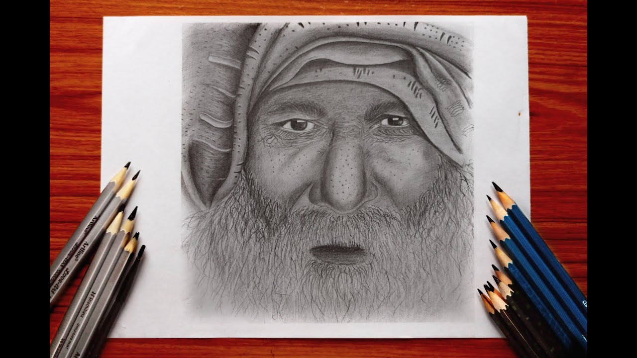 How to draw old man face, Realistic drawing, artistic, - YouTube