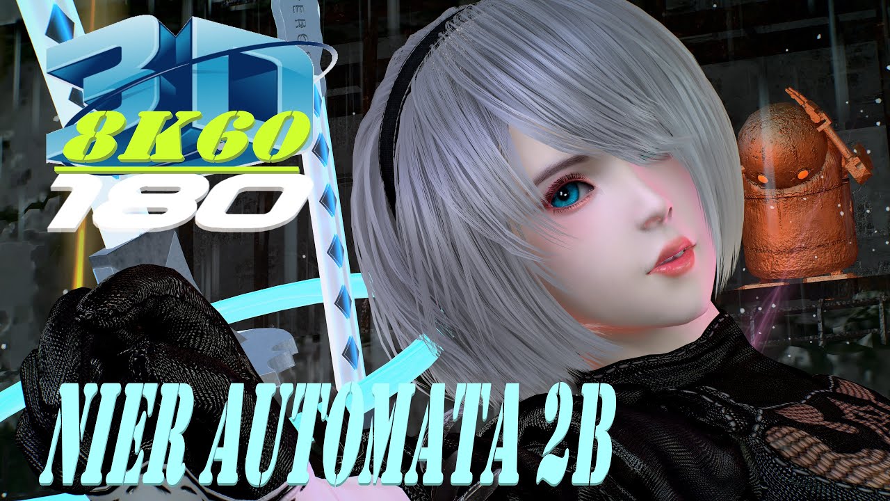 Nier Automata 2B, Experience 8K 3D VR180, Dance, ダンス, KPOP, MMD, VaM ...