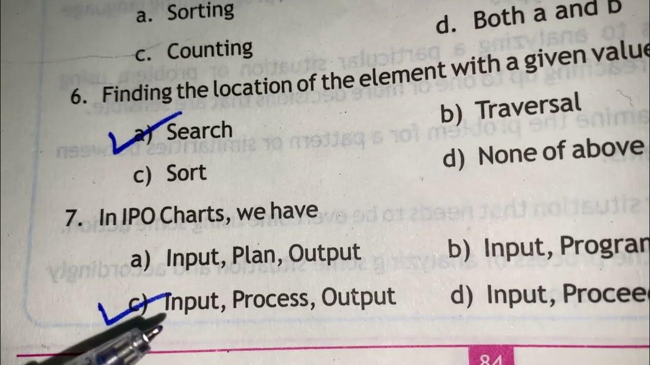 Class 9 Computer Unit 2 COMPUTATIONAL THINKING AND ALGORITHMS Exercise MCQ’s - YouTube