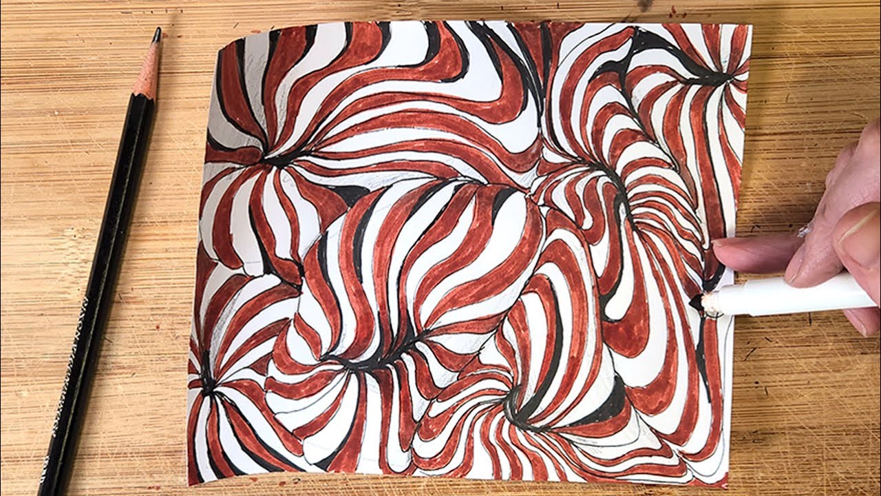 Optical Illusion Zentangle Tutorial - Scena Pattern - Learn the Basic ...