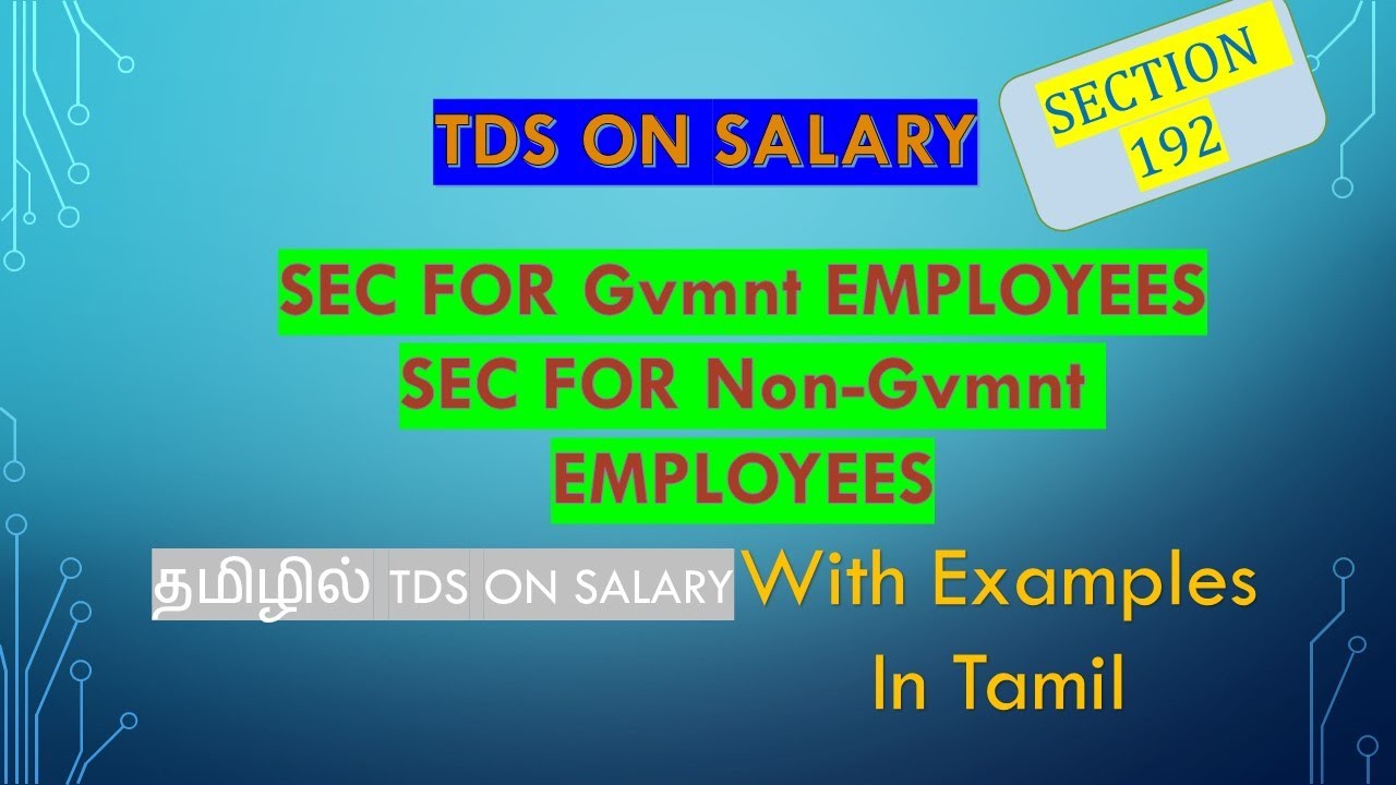 TDS On Salary in Tamil@taxrelatedall7965 sec 192B & 192A on salary (TDS ...
