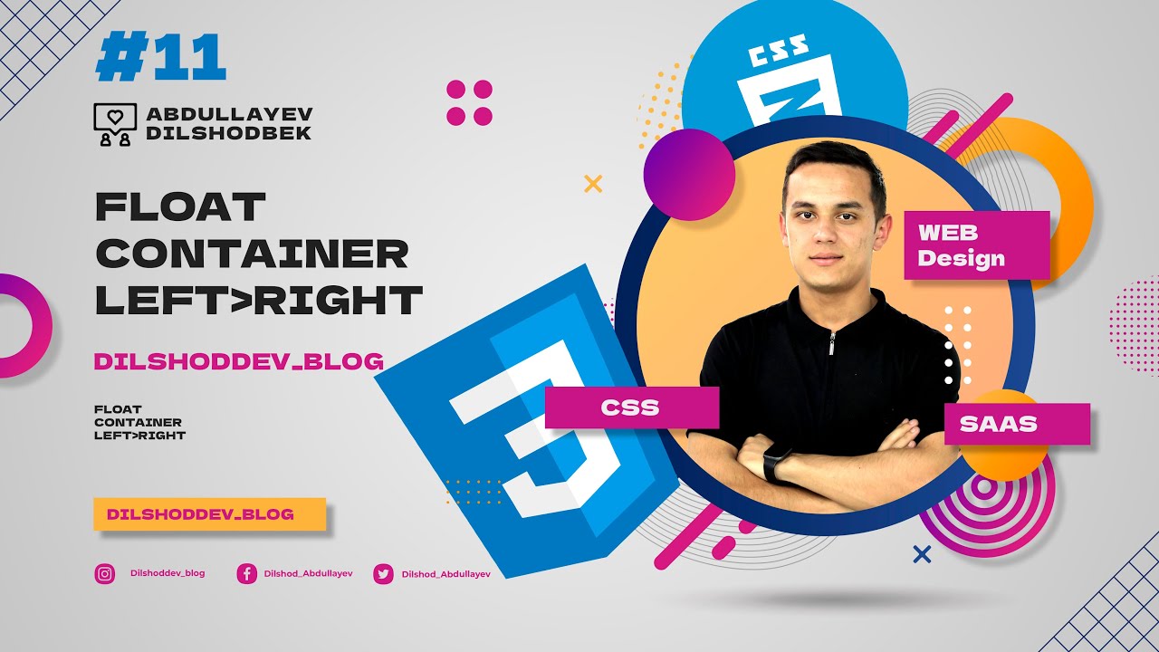 #11 Cssda float , container, | Float css | Css darslari - YouTube