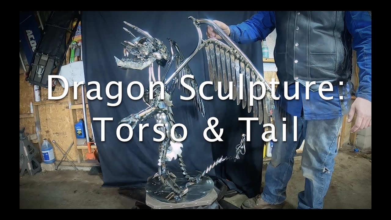 Welded Scrap Metal Sculpture of Dragon: Torso and Tail - YouTube