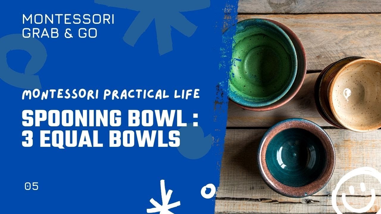 Montessori Practical Life: Spooning to 3 equal bowls - YouTube