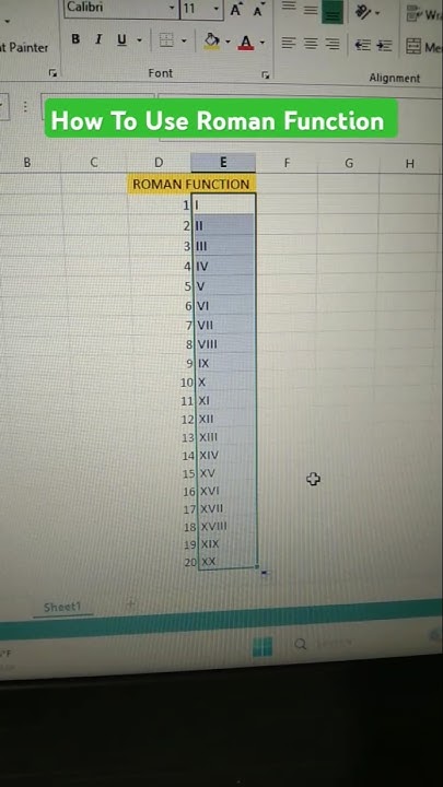 How To Use Roman Function In Excel? #all #music #excel #spreadsheets #key - YouTube