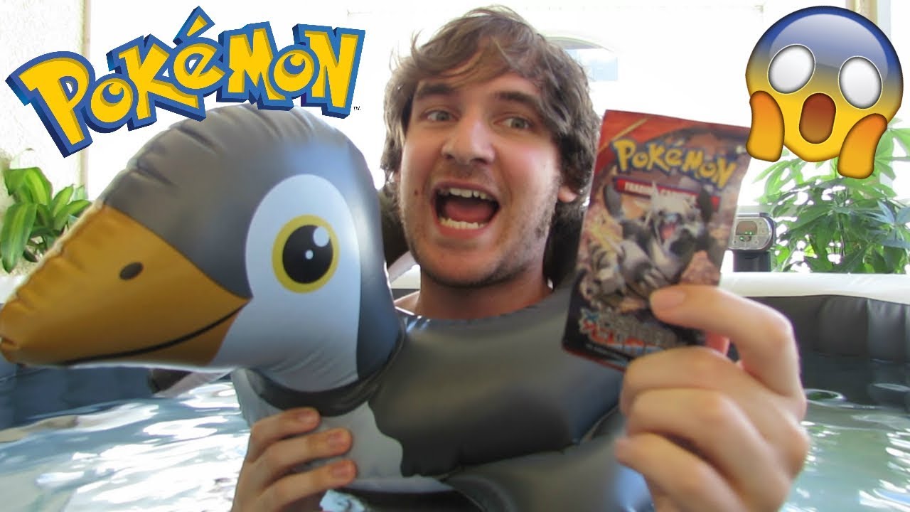 OPENING POKEMON CARDS IN A HOT TUB! - YouTube