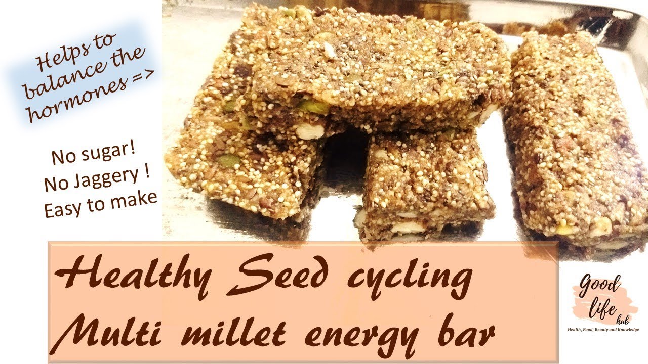 Healthy Homemade multi millet energy bar for weight loss and seed ...