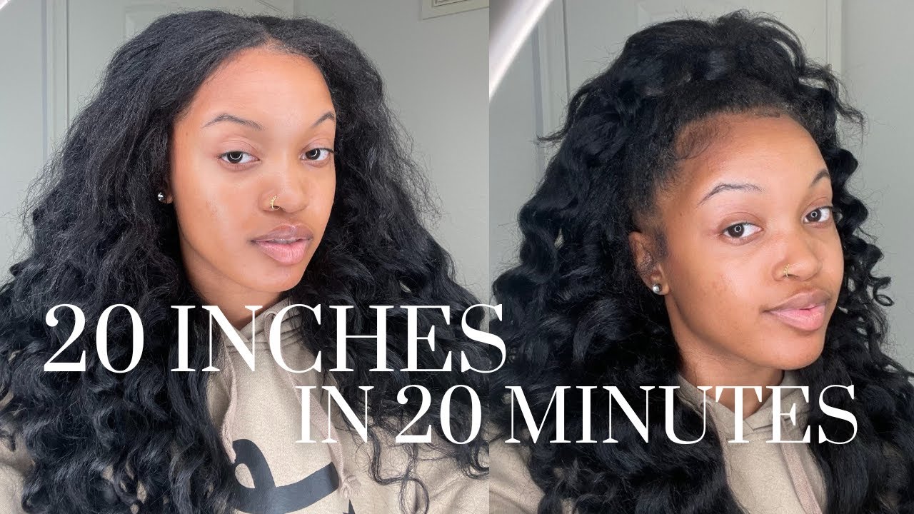 20 INCHES IN 20 MINUTES | KINKY STRAIGHT CLIP INS INSTALL + STYLE ...