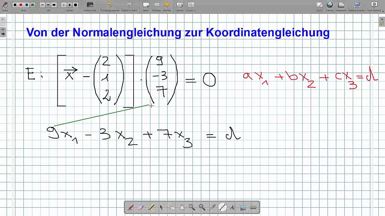 ANG.041 Die Ebene im Raum (X), Normalengleichung in ...