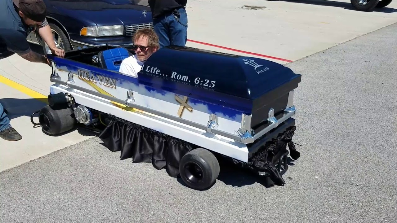 Video of the casket go cart running. - YouTube