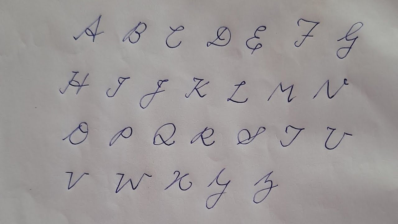 Simple cursive letters writing practice at unruled note | ABCD ...
