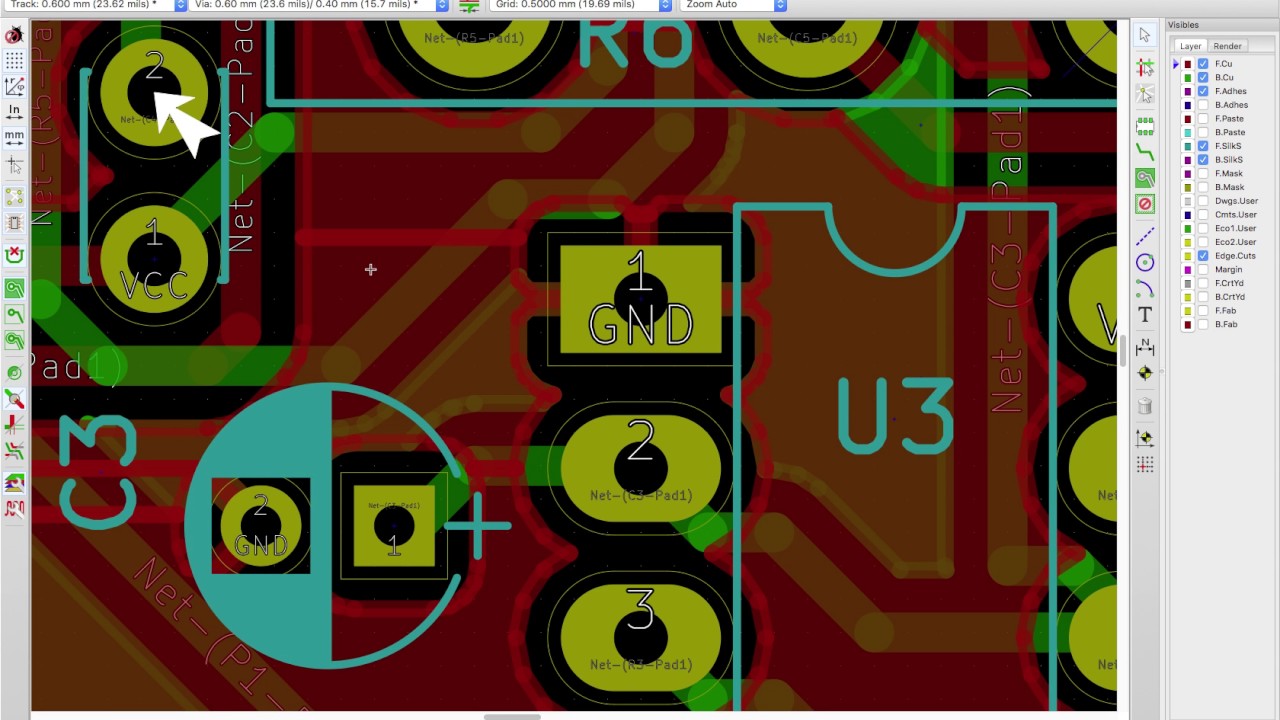 How to Autoroute without Vias in KiCad - YouTube