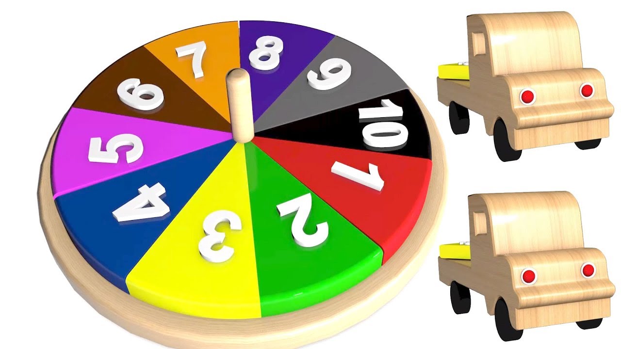 Learn Colors and Numbers With Color Wheel Chart Color Truck Toys for ...