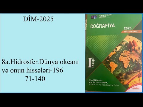 DİM 2025 8a Hidrosfer Dünya okeanı və onun hissələri 196  71 140