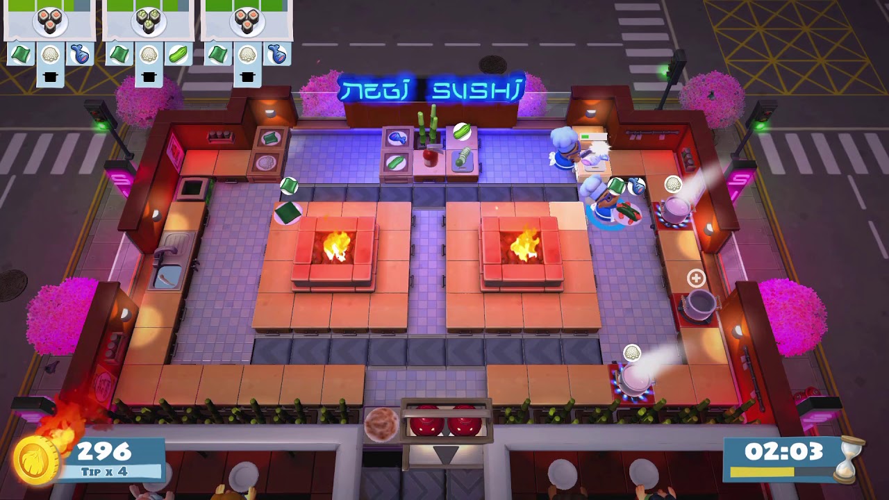 Overcooked 2 - Level 1-4 [4 stars solo] - YouTube