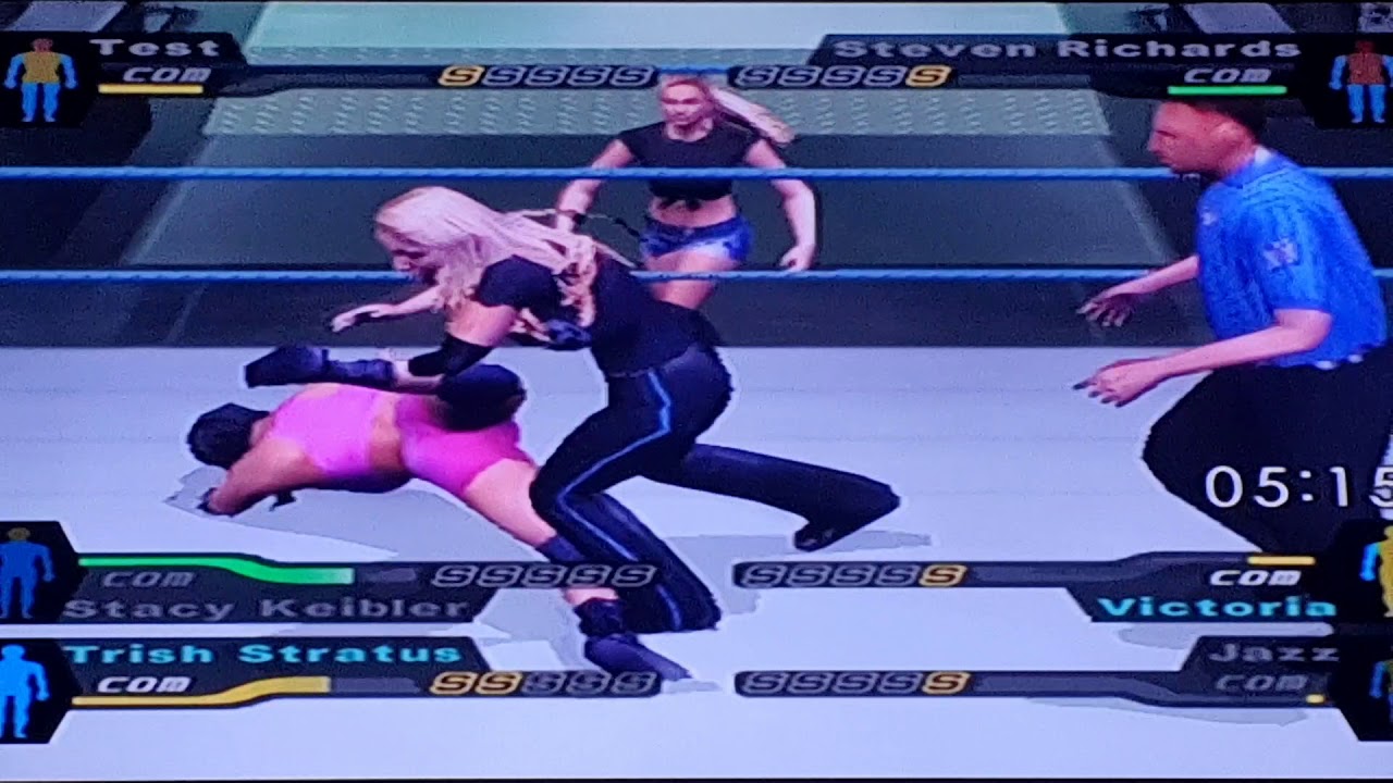 WWE Smackdown Here Comes The Pain - Steven Richard, Victoria & Jazz Vs ...