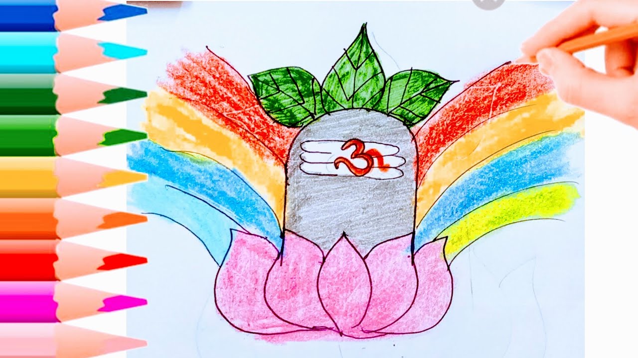 How To Draw Shivling With Holi Colours//Holi Festival//Easy//Art ...