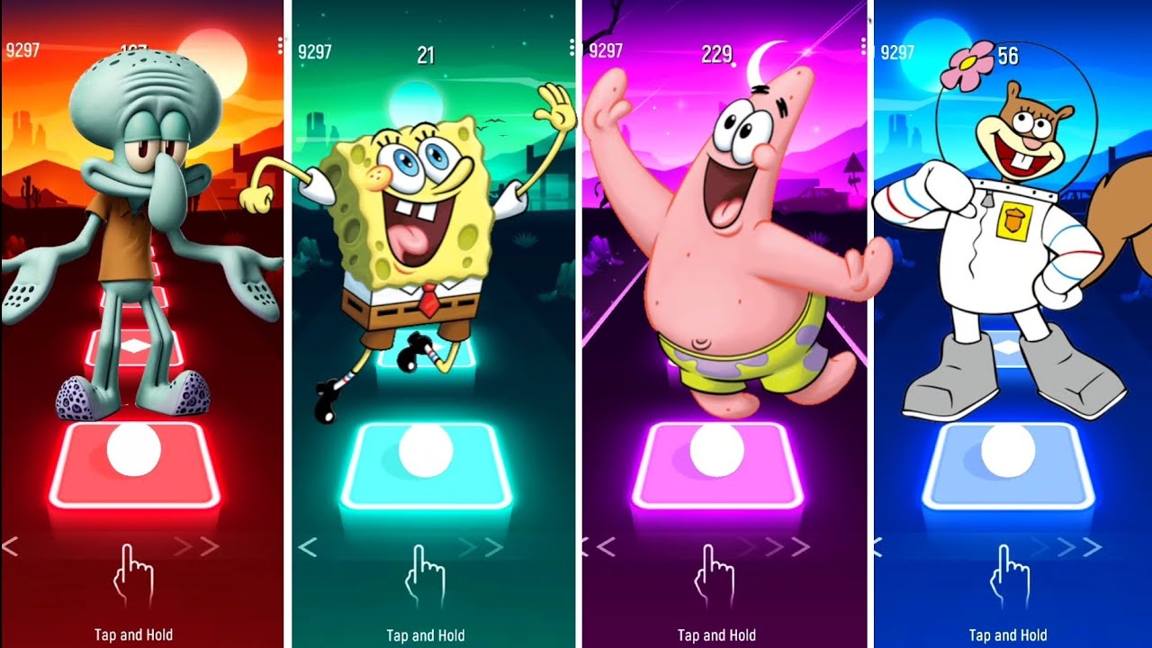 Squidward vs Spongebob High Five vs Patrick vs Sandy 🎶 Who Will Win ...