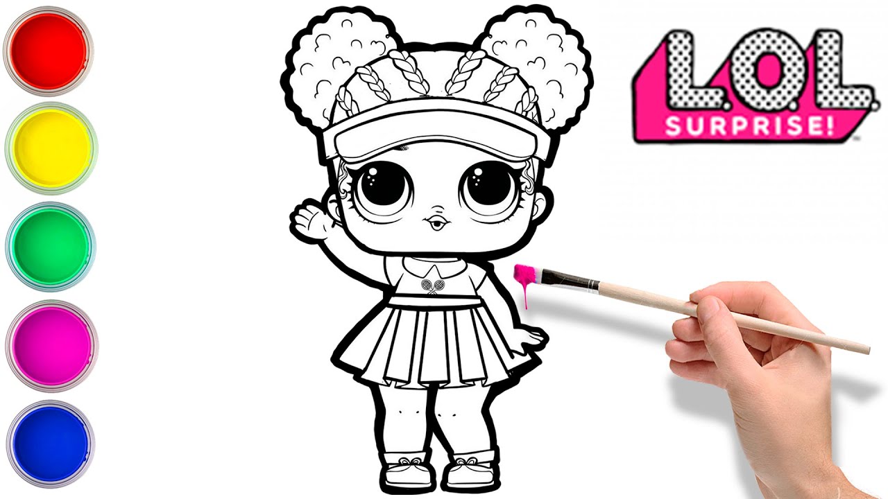 Painting and Coloring LOL Surprise Doll Court Champ Glam Glitter: Fun ...