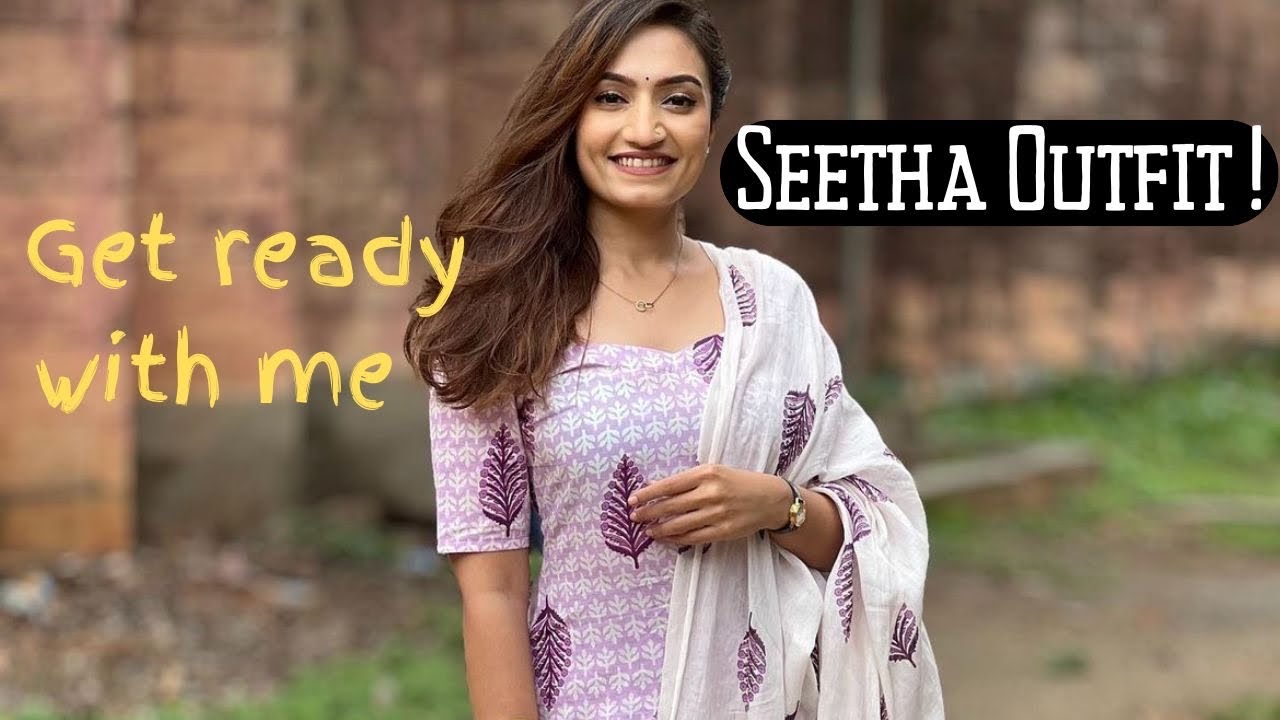 Get ready with me for Seetha Rama shoot | Quick makeup | Seetha outfit ...