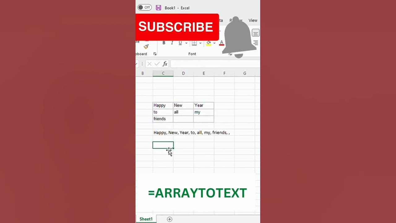 Arraytotext Function In Excel Excel Excelfunction Youtube
