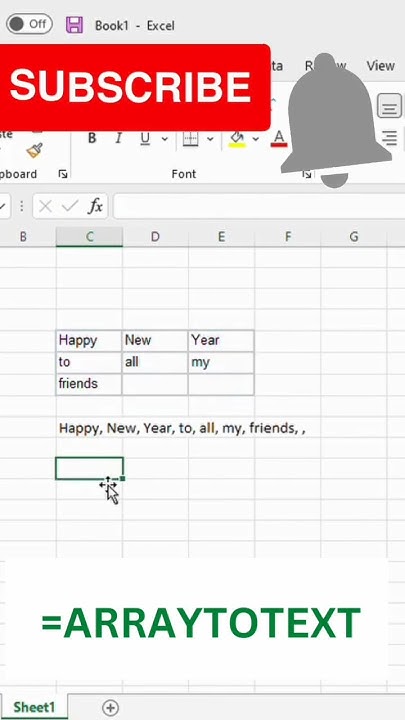Arraytotext Function In Excel Excel Excelfunction Youtube 