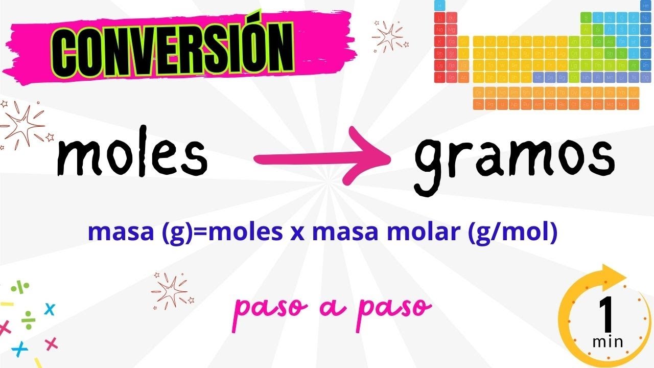 ¿Cómo convertir MOLES a GRAMOS? Explicación FÁCIL y PASO a PASO 🚀🔢 ...