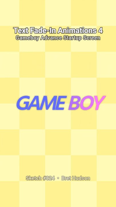 Daily Animation Sketch 024 | Recreating the Game Boy Advance Startup Animation | #motiongraphics ...