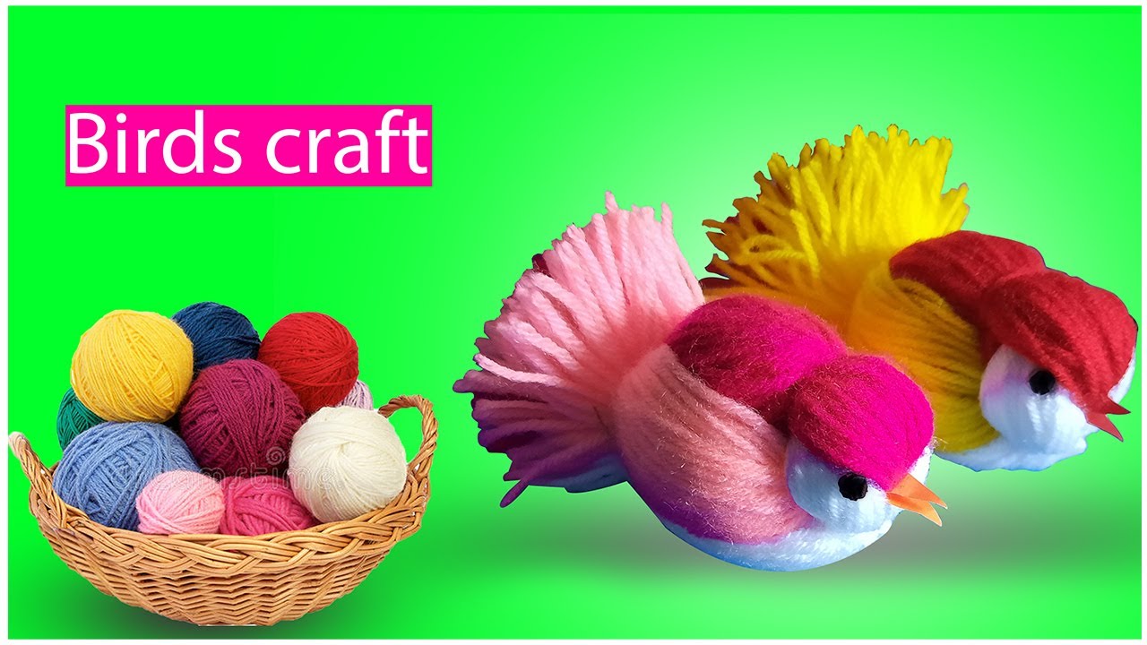Birds craft with woolen thread || super easy woolen birds making idea ...