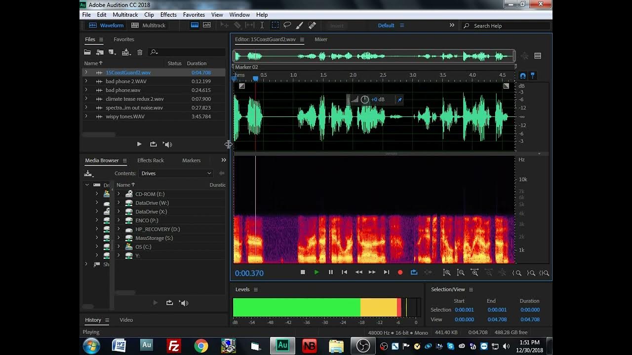Adobe Audition Spectral View Editing Youtube