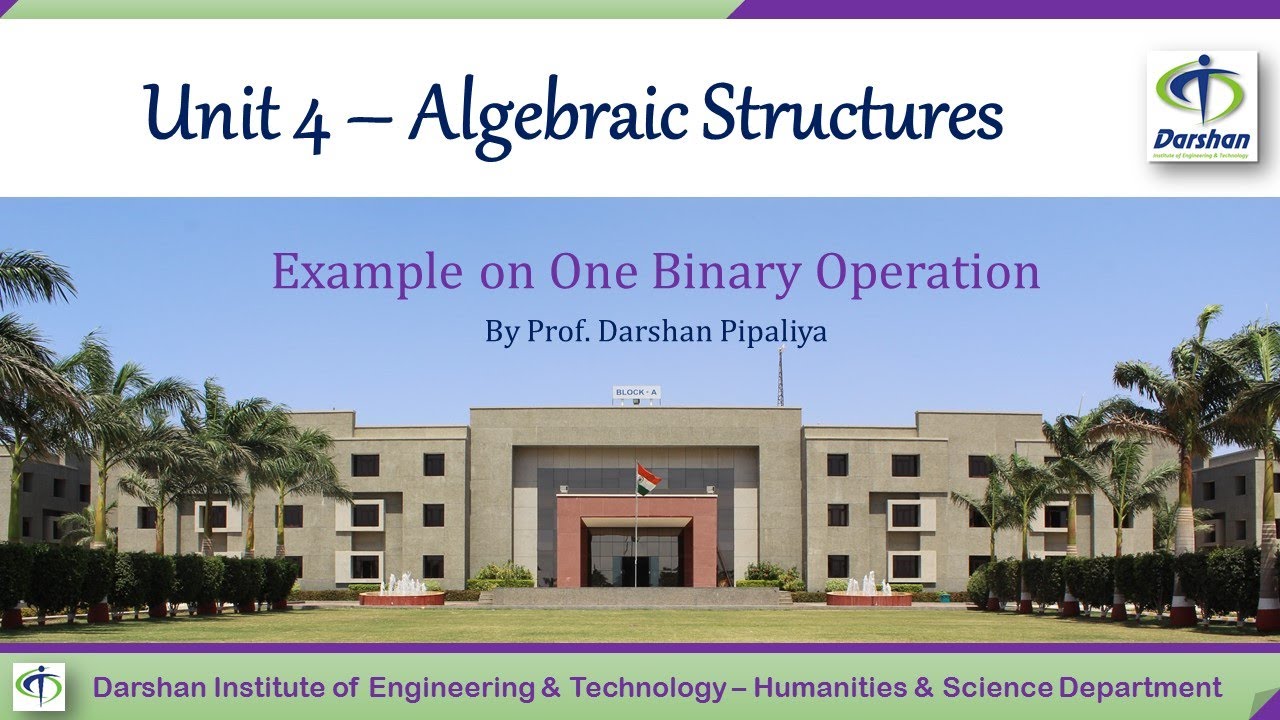 Unit 4: Algebraic Structures - Example(2nd Video) - YouTube