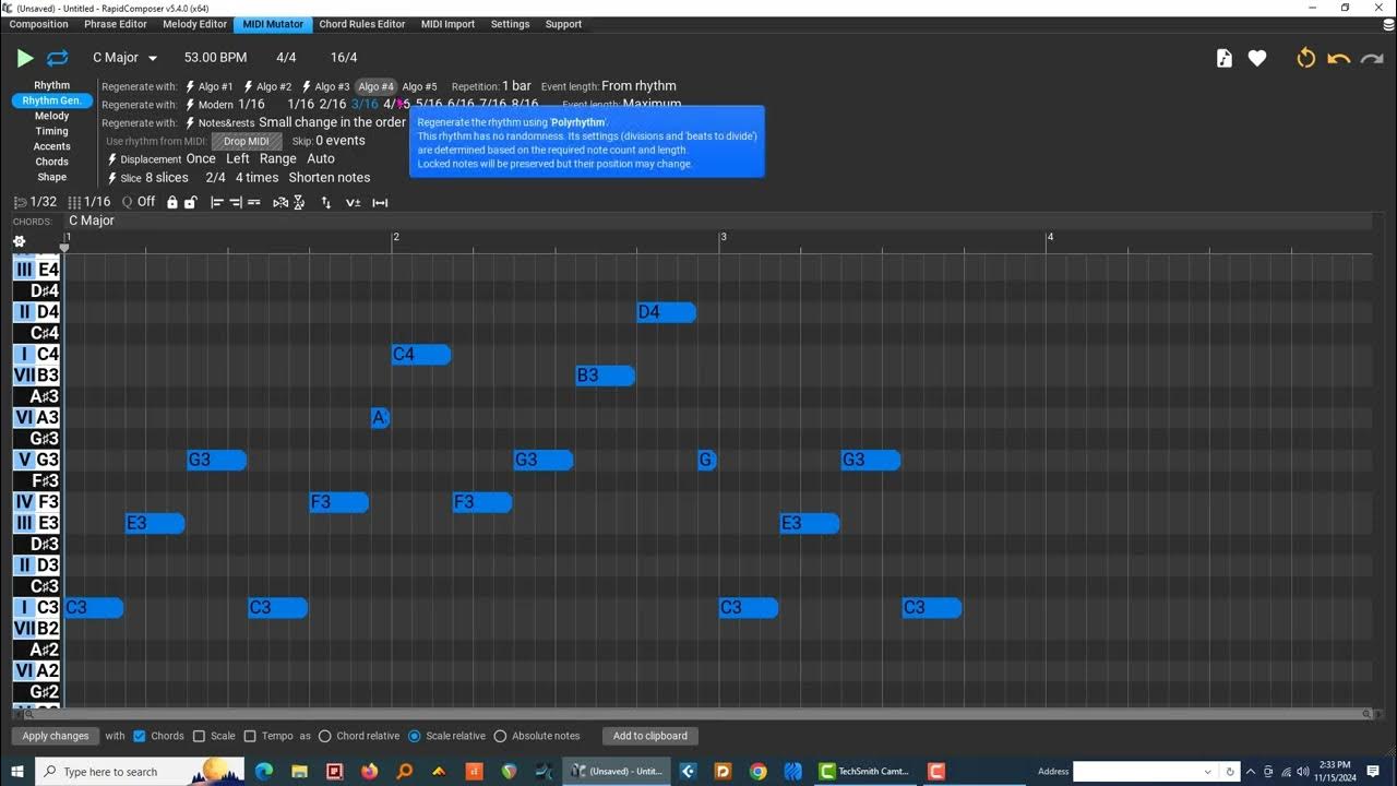 RapidComposer Midi Mutator, Part 5 Rhythm Generator - YouTube