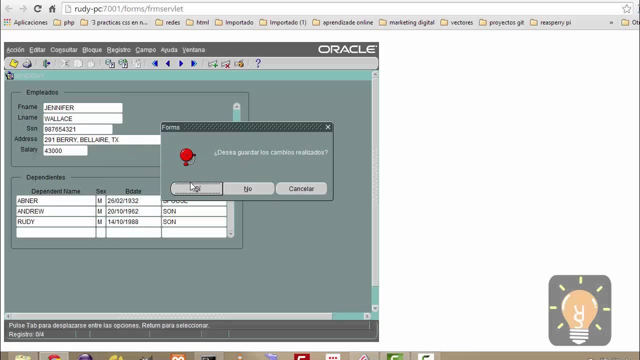 05 Oracle Forms And Reports 11g Curso en Español - Guardando Registros form. maestro - detalle ...