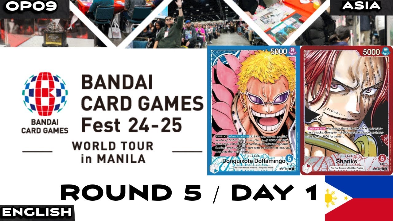 Round 5 OP01 Doffy vs OP09 Shanks Bandai Card Games Fest Manila 2024 ...