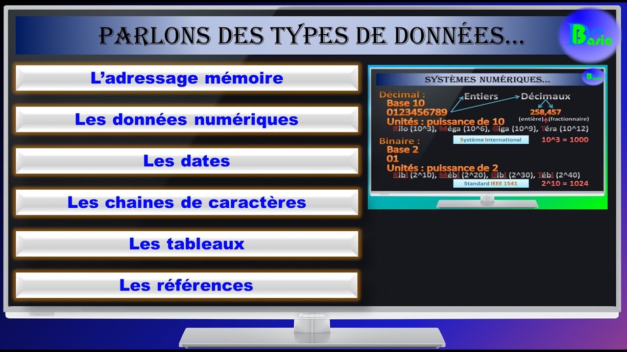 Les types de données - BasicDev #3 - YouTube