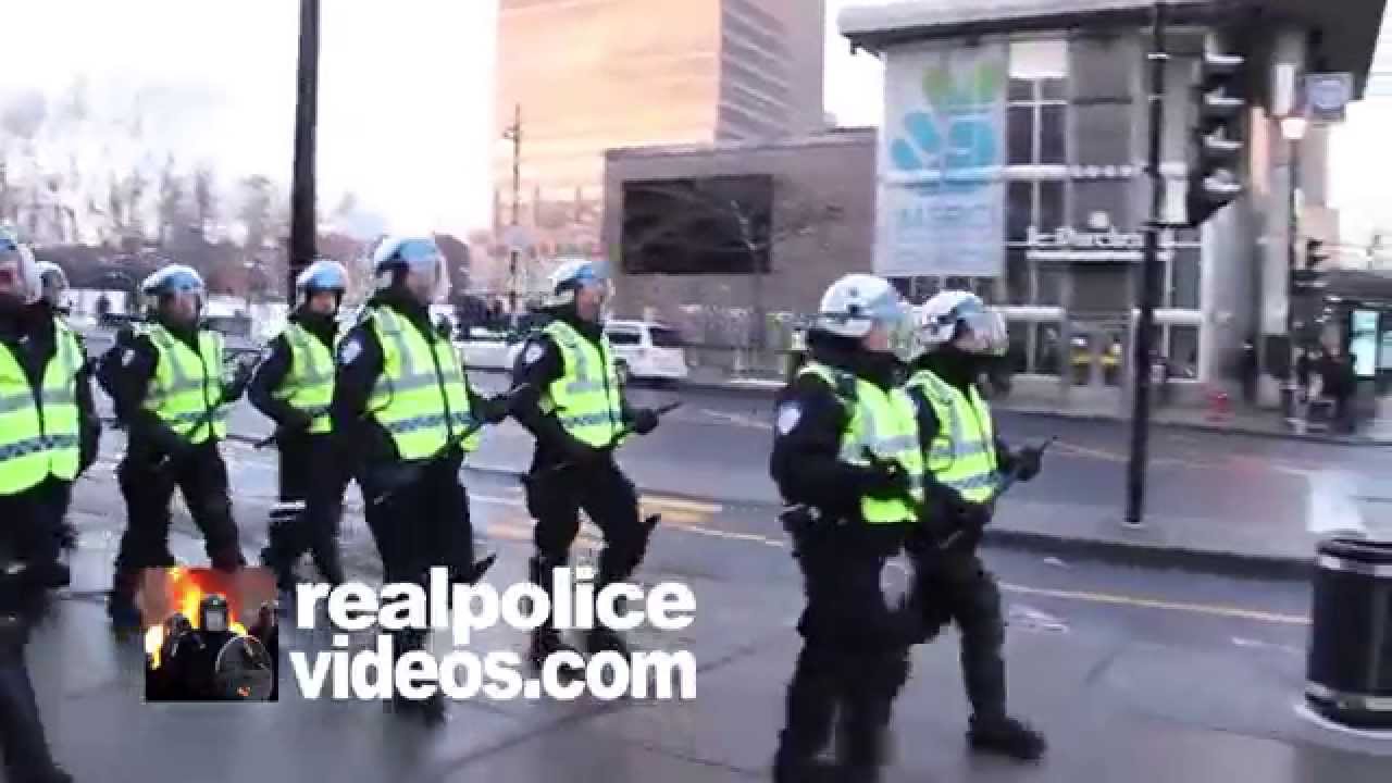 Riot police team marching and patrolling - YouTube