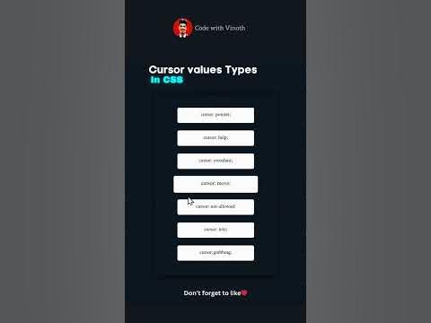 Cursor value types in CSS. - YouTube