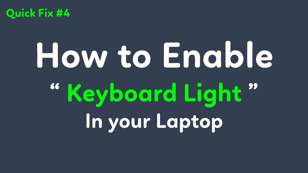 [ Quick Fix 4 ] How to enable keyboard light in Laptop | Keyboard ...