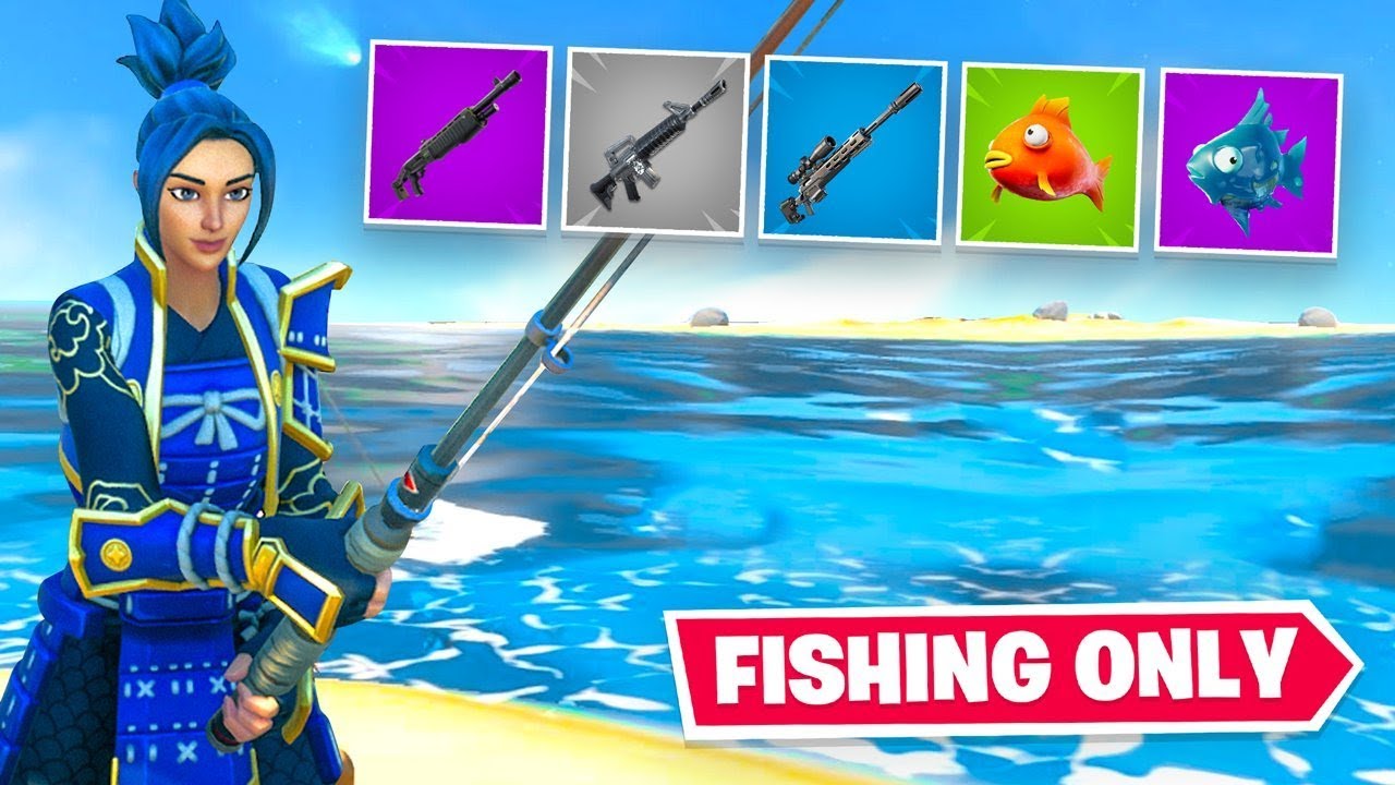 Fortnite Fishing loot *Only* Challenge - YouTube