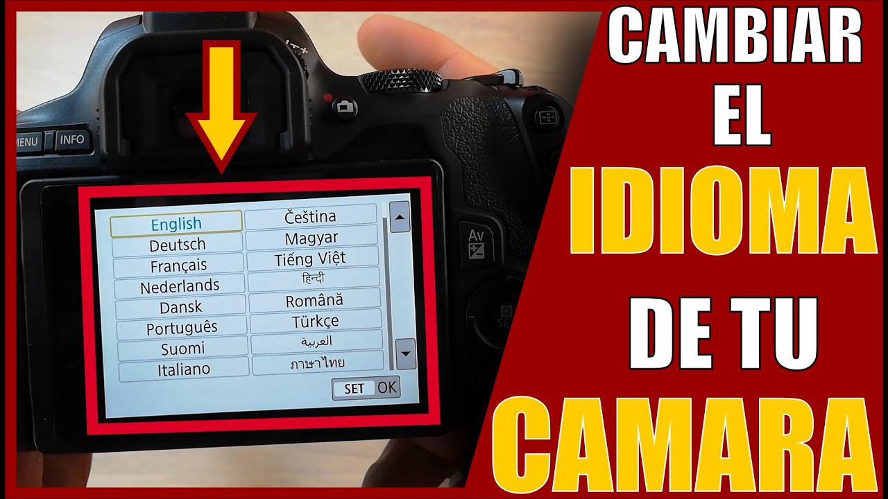 Como CAMBIAR el IDIOMA de tu CAMARA CANON 250D/SL3 - YouTube