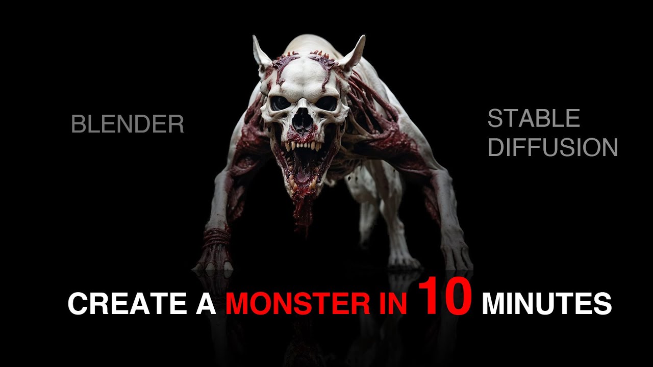 3D Monster in 10 minutes in Blender and Stable Diffusion. No skills ...