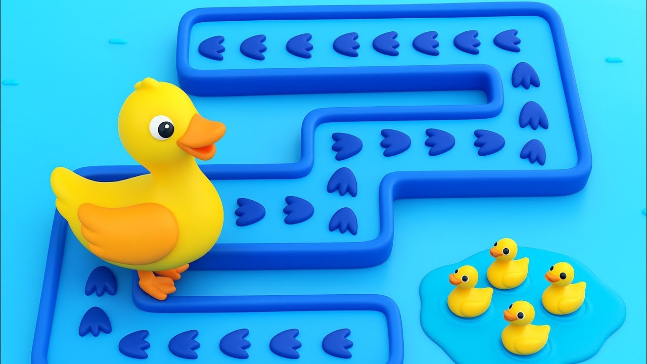 🦆 बत्तख का भूलभुलैया 🐤 | Duck Maze Puzzle for Kids | Funny Cartoon ...